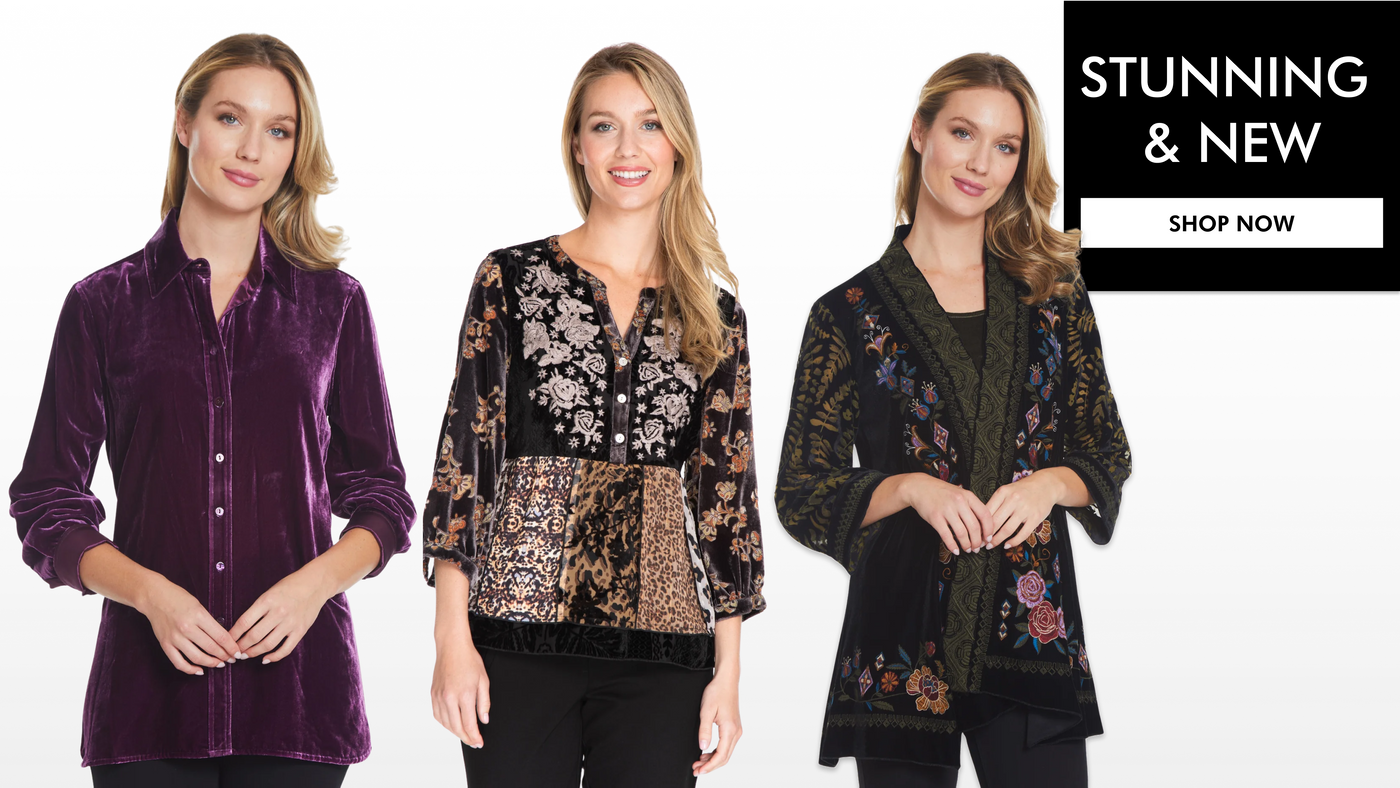 JOHN MARK. Collection of tops and bottoms bound in color stories ...