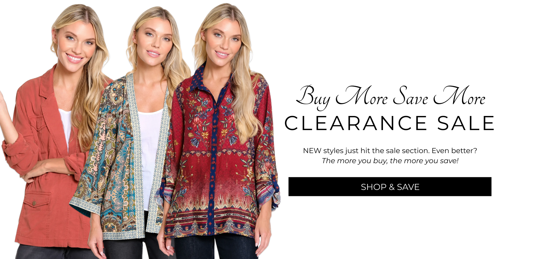 JOHN MARK. Collection of tops and bottoms bound in color stories ...